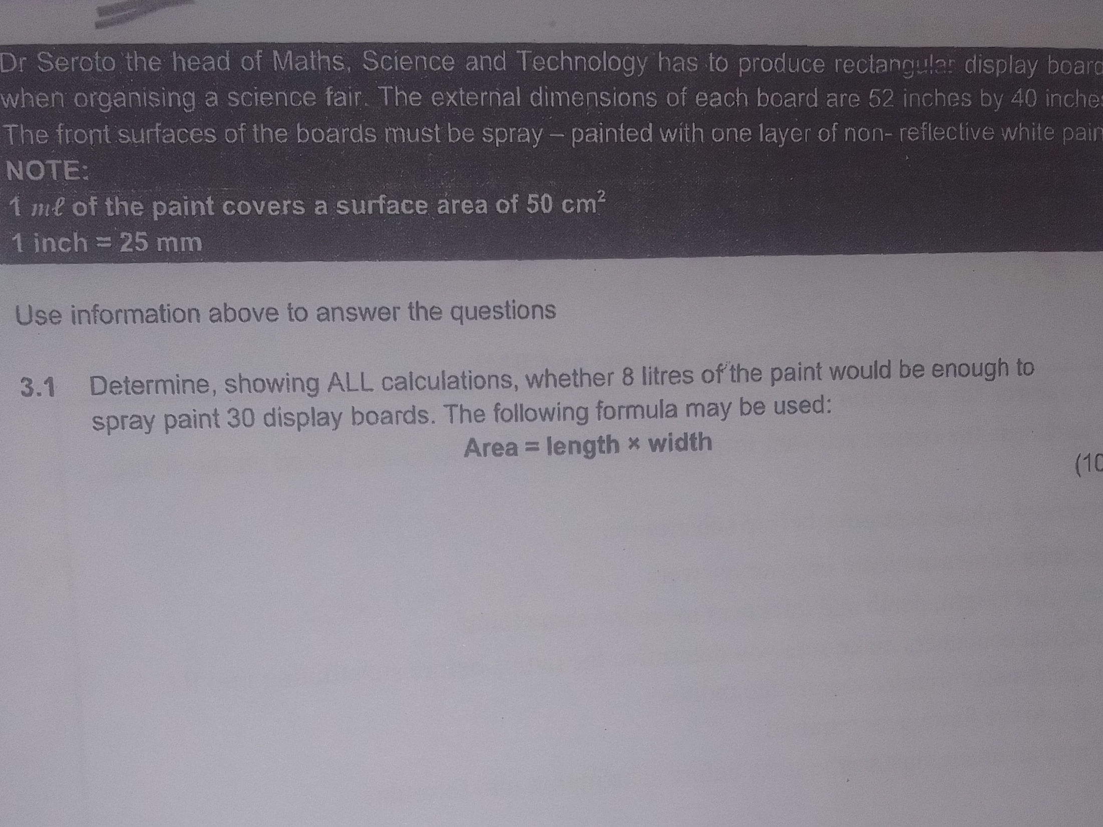 Determine, showing ALL calculations, whether | StudyX