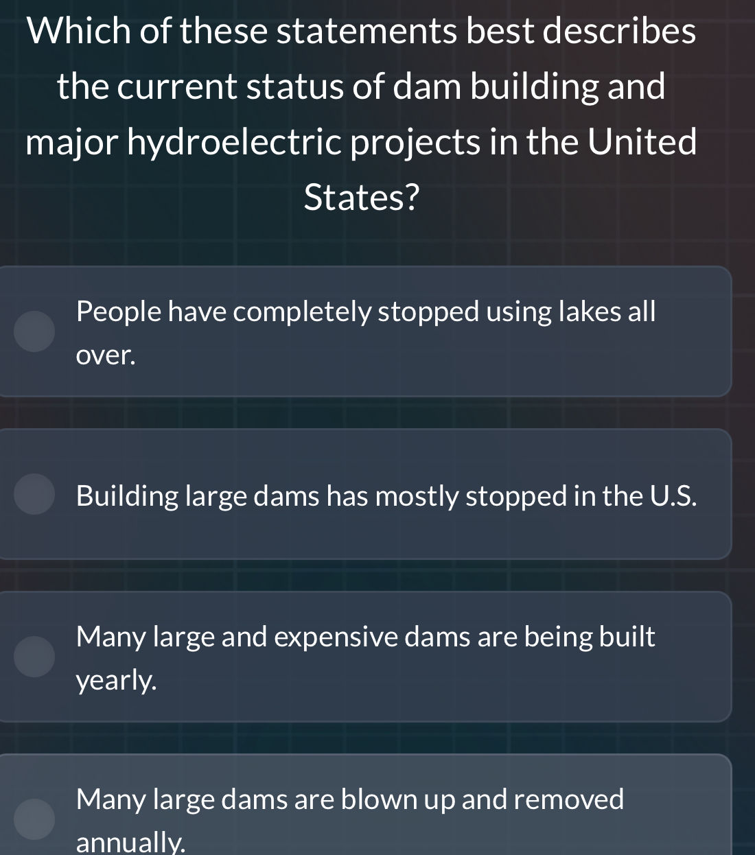 Which of these statements best describes the | StudyX