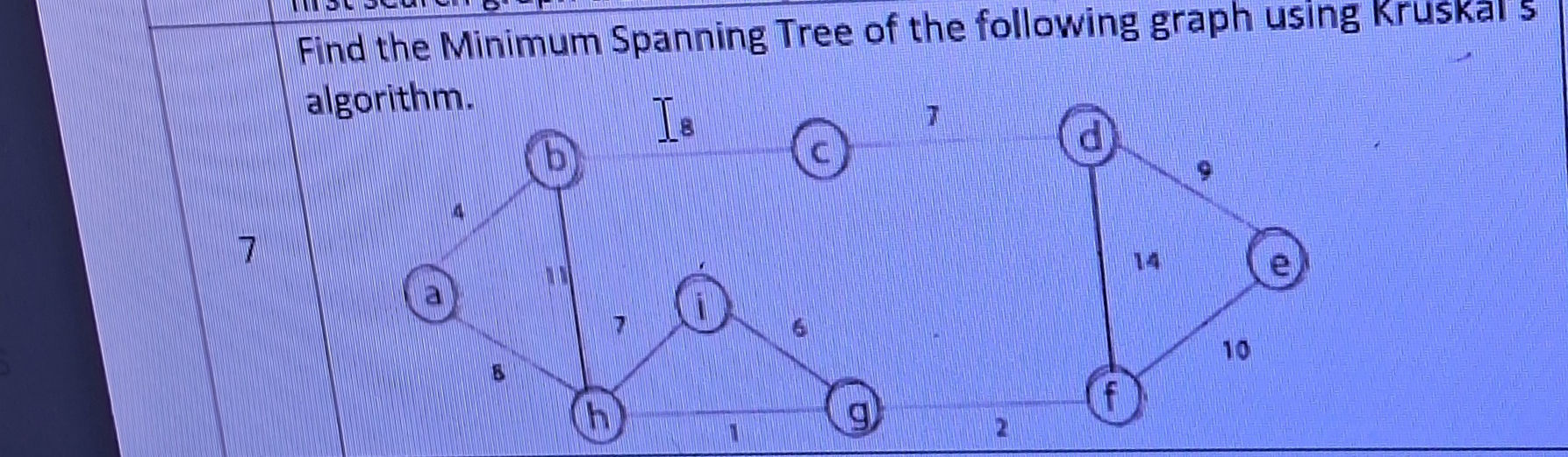 Find the Minimum Spanning Tree of the | StudyX