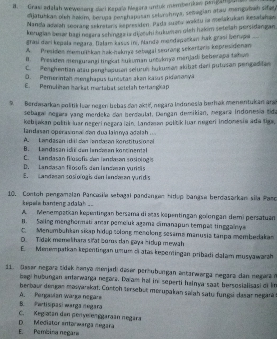 8. Grasi adalah wewenang dari Kepala Negara | StudyX