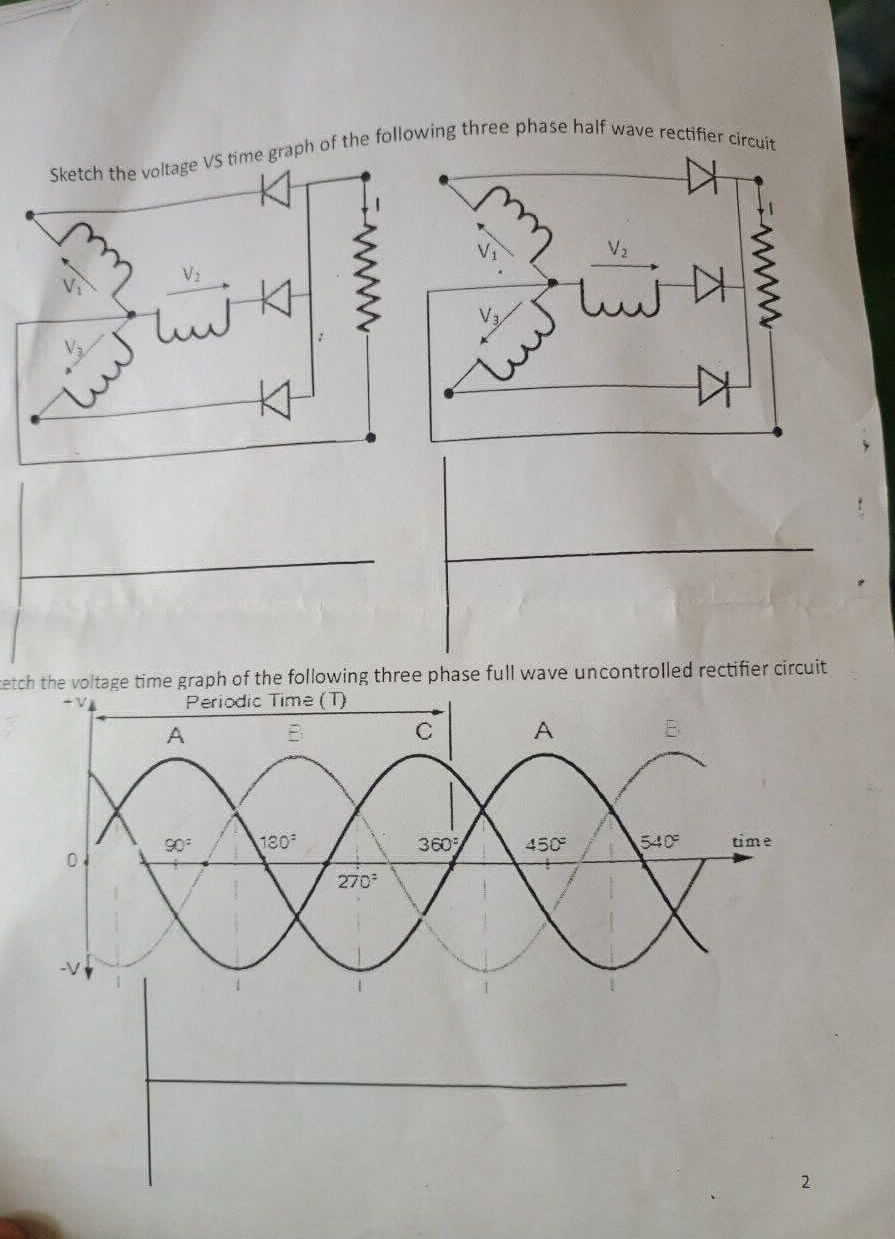 Sketch the voltage VS time graph of the | StudyX