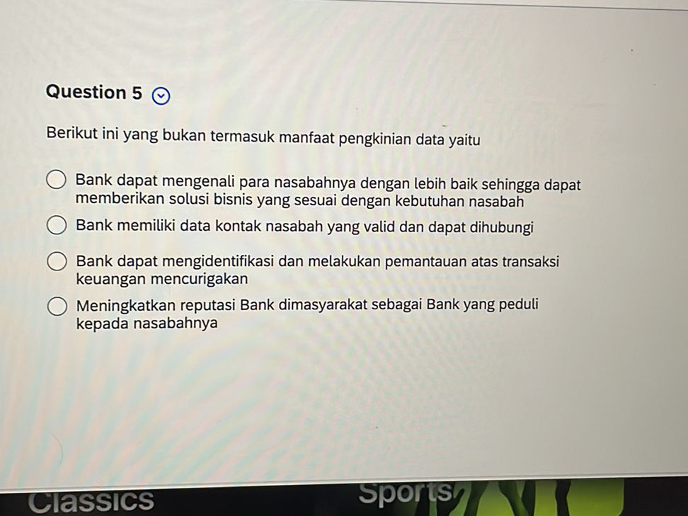 Berikut ini yang bukan termasuk manfaat | StudyX