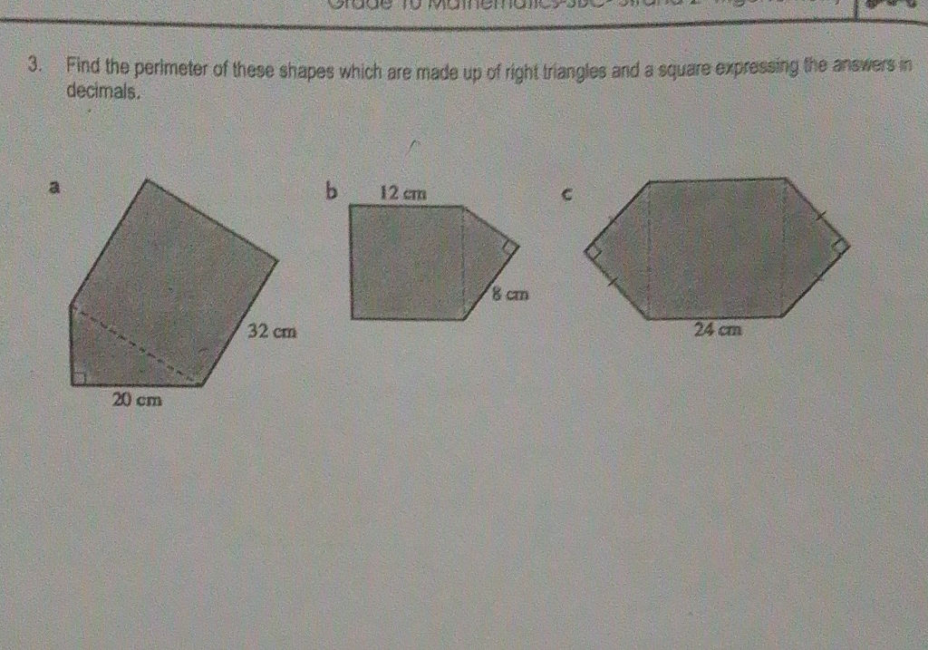 3. Find the perimeter of these shapes which | StudyX