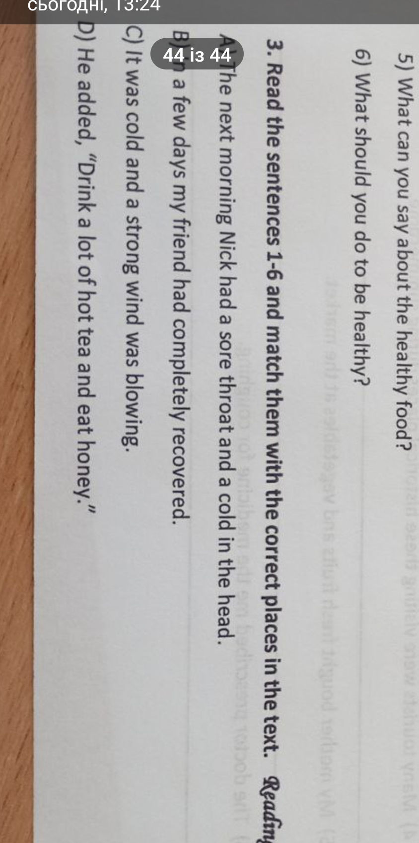 3. Read the sentences 1-6 and match them | StudyX