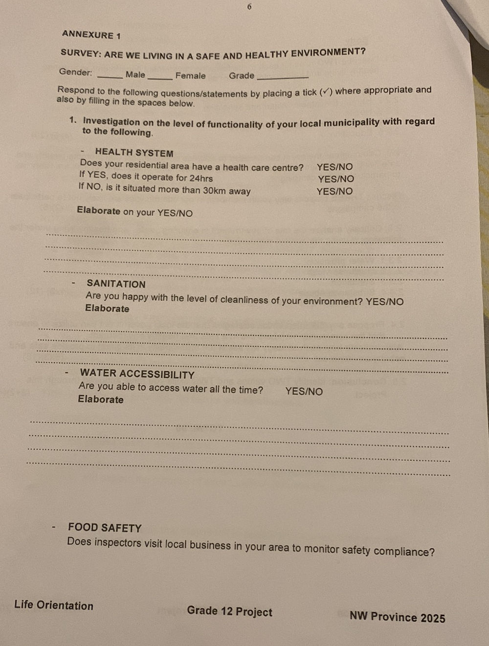 ANNEXURE 1 SURVEY: ARE WE LIVING IN A SAFE | StudyX