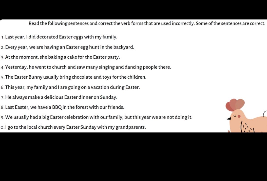 Read the following sentences and correct the | StudyX