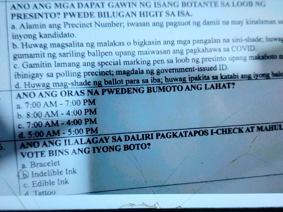 5. ANO ANG MGA DAPAT GAWIN NG ISANG BOTANTE | StudyX
