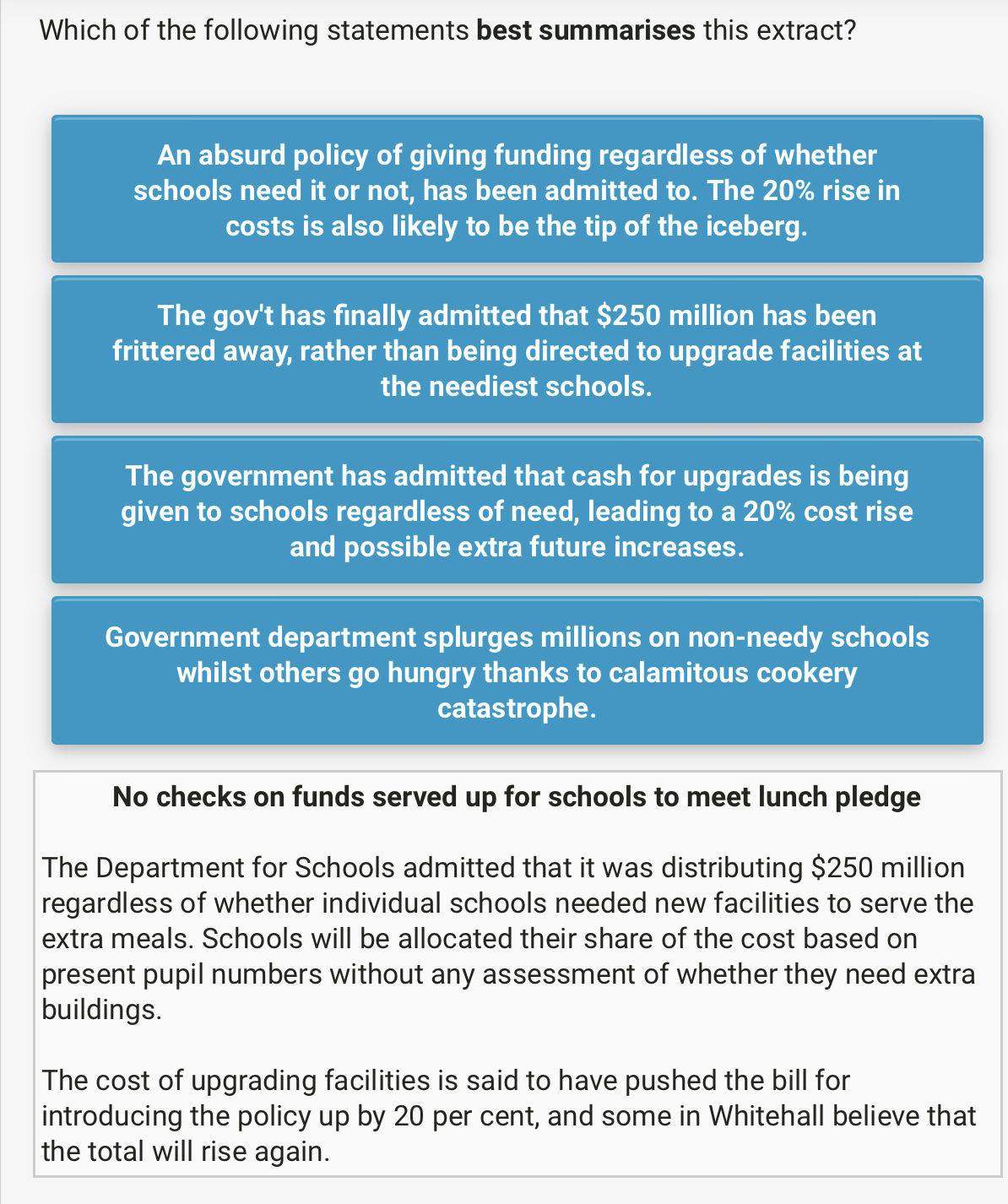 Which of the following statements best | StudyX