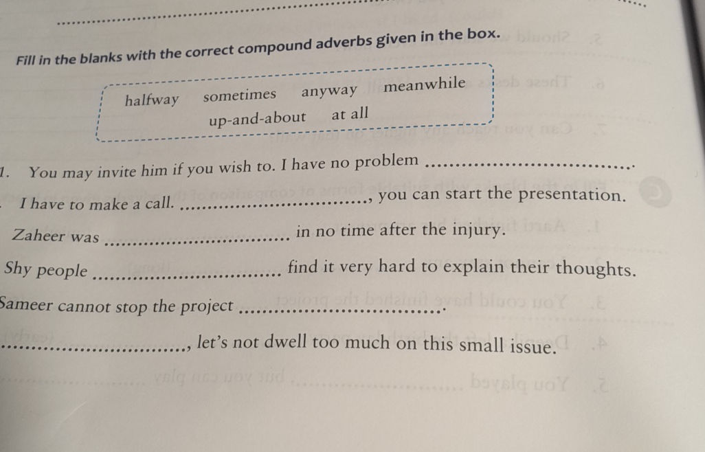Fill in the blanks with the correct compound | StudyX