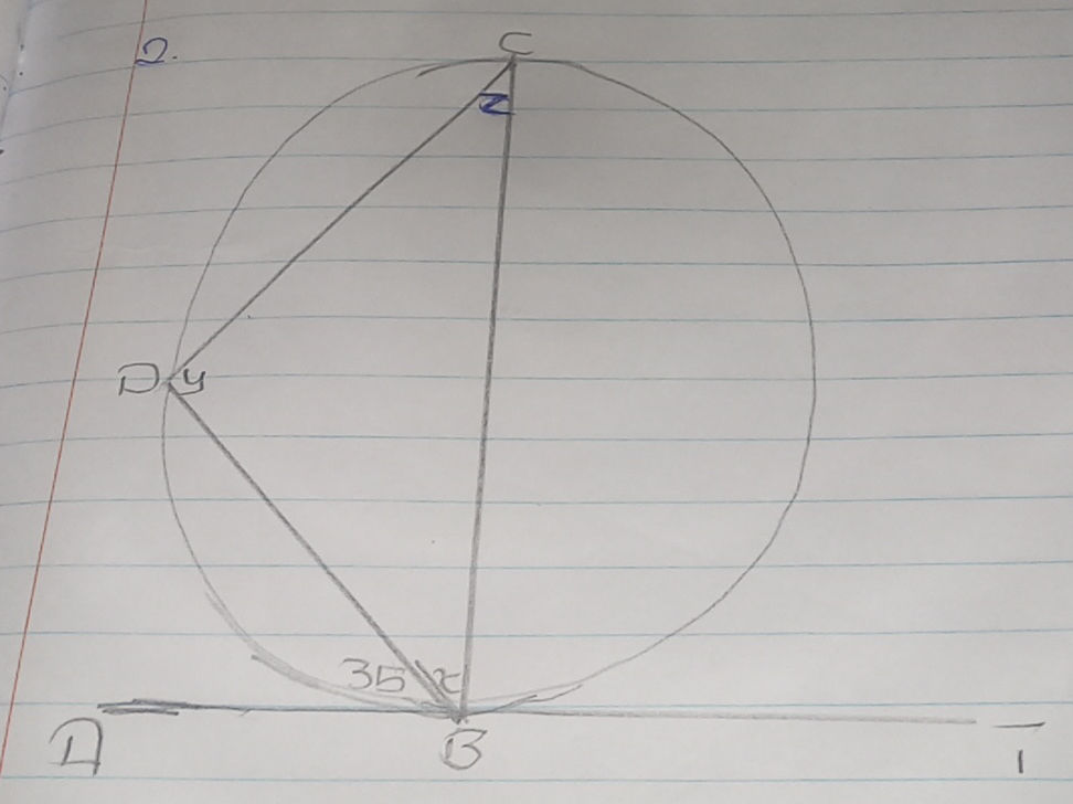 2. Diagram of a circle with points labeled | StudyX