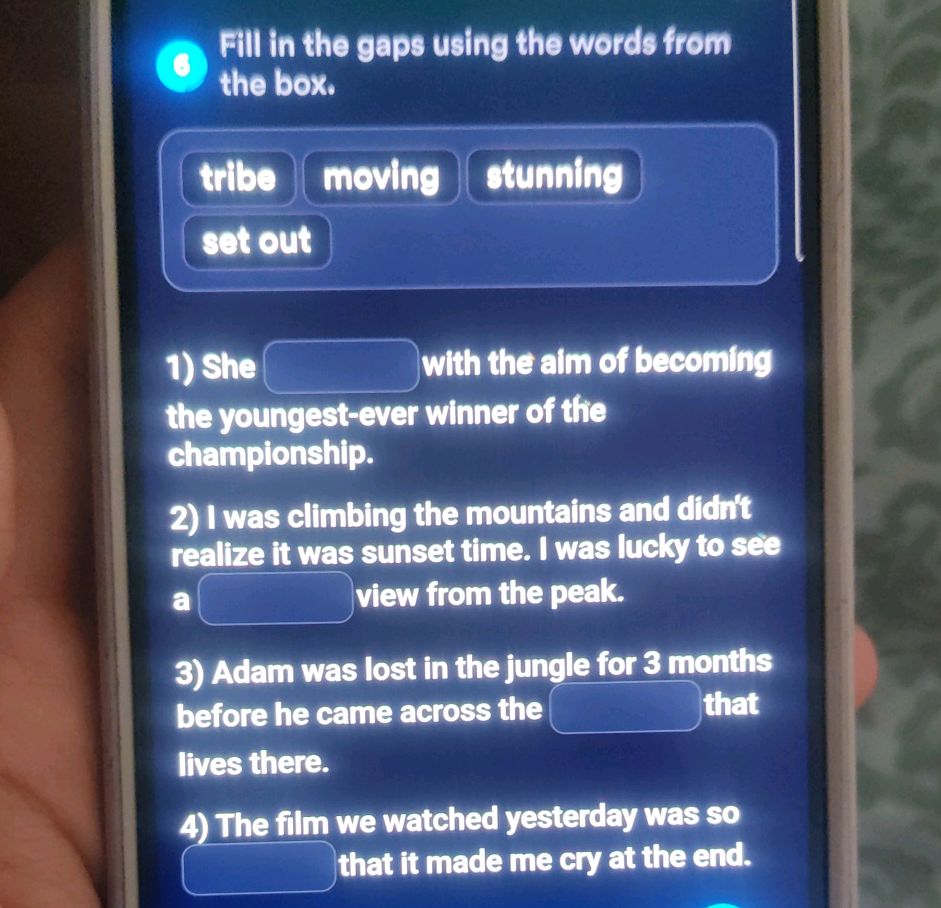 Fill in the gaps using the words from the | StudyX