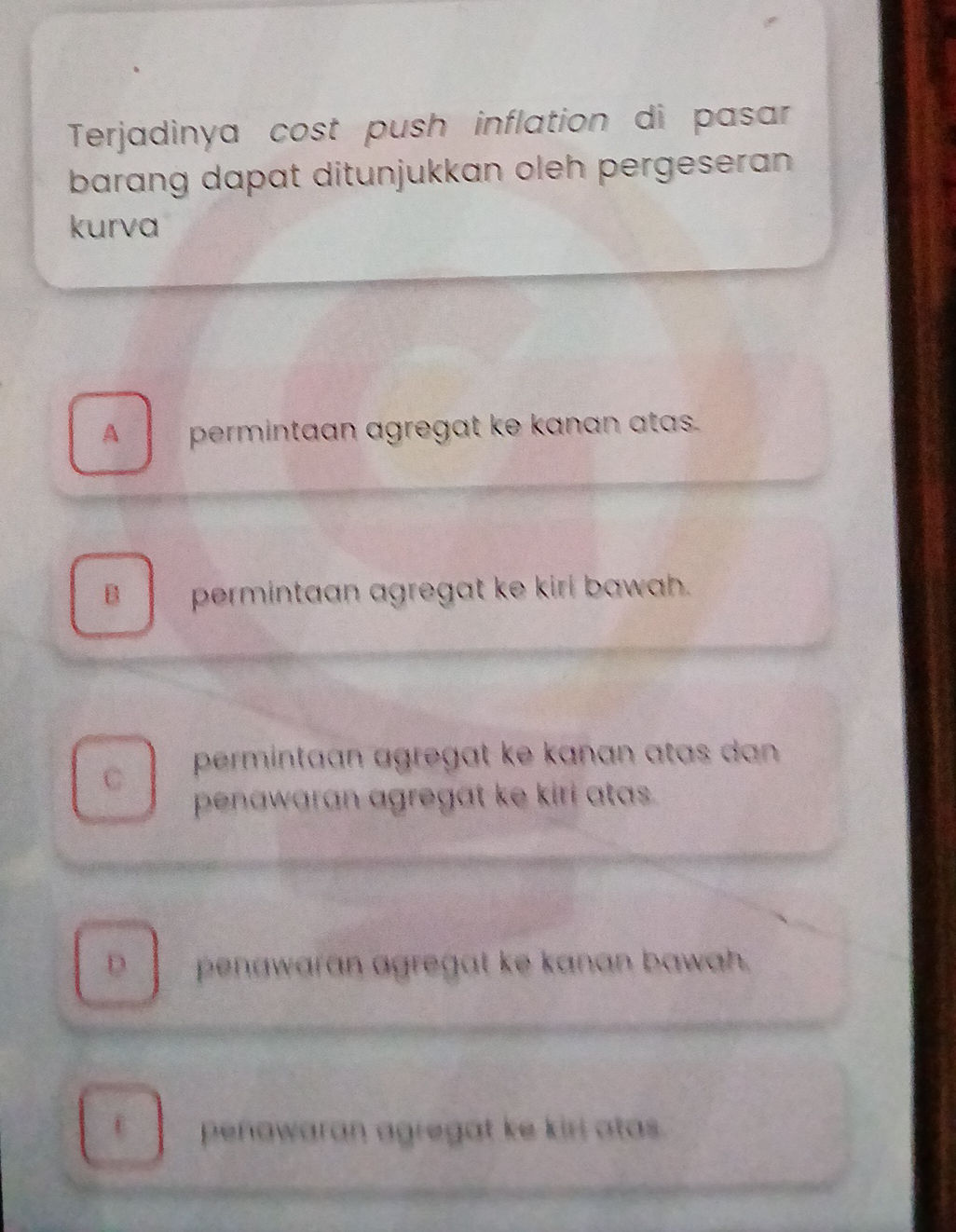 Terjadinya cost push inflation di pasar | StudyX