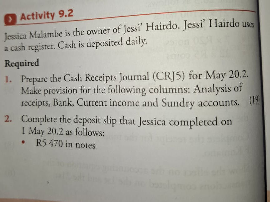 1. Prepare the Cash Receipts Journal (CRJ5) | StudyX