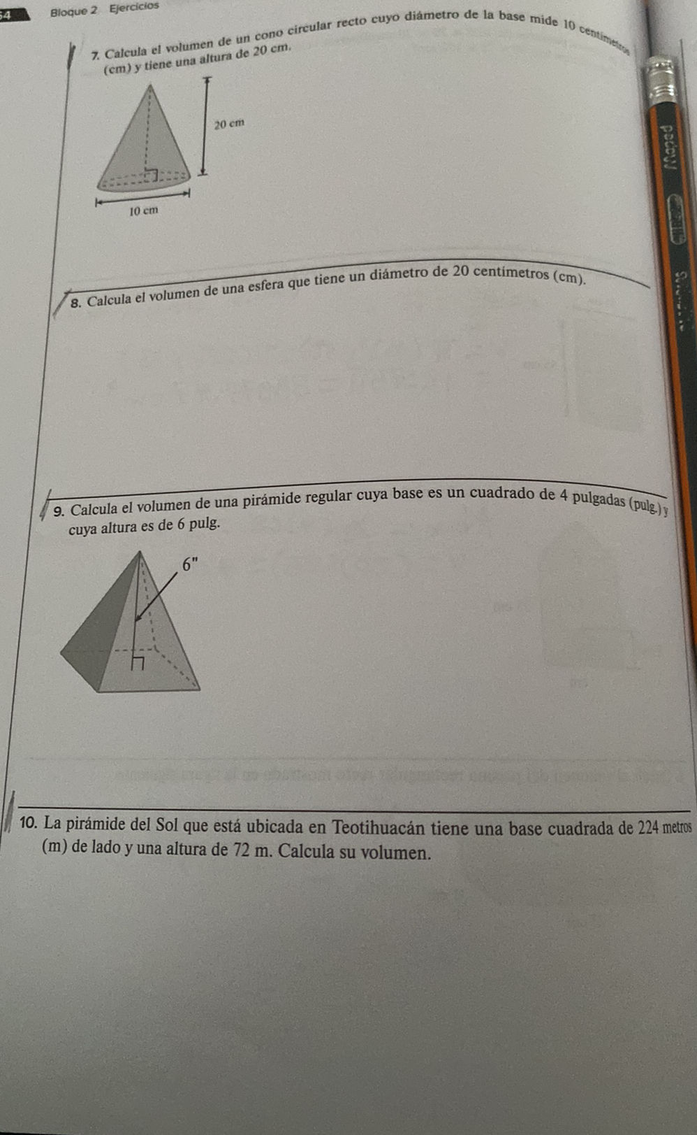 7. Calcula el volumen de un cono circular | StudyX
