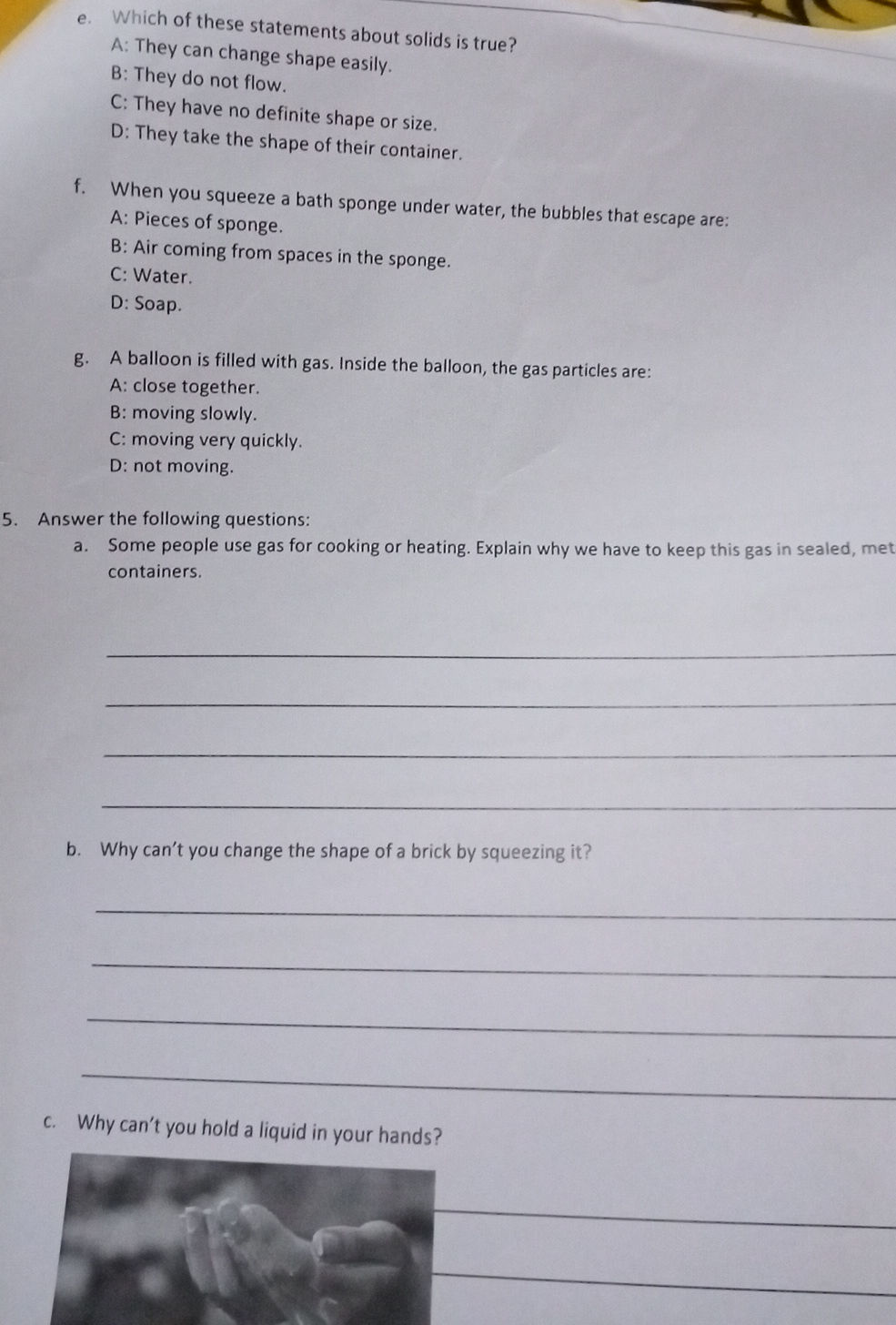 e. Which of these statements about solids is | StudyX