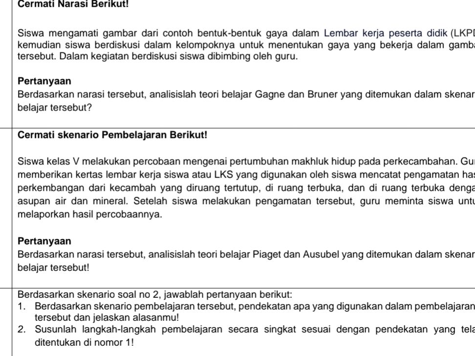 Cermati Narasi Berikut! Siswa mengamati | StudyX