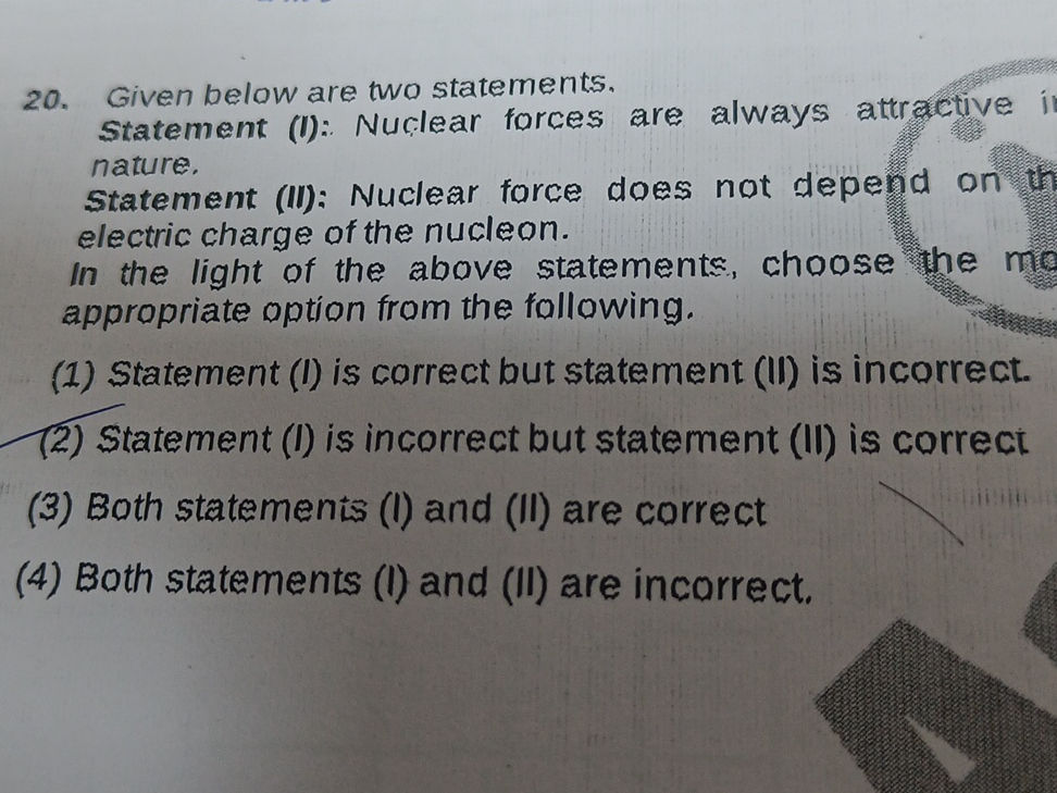20. Given below are two statements. | StudyX