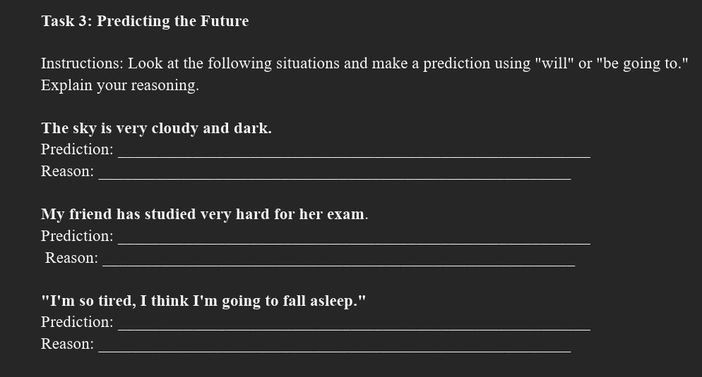 Task 3: Predicting the Future Instructions: | StudyX