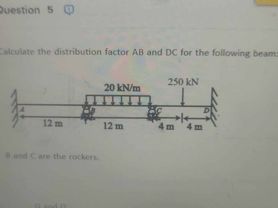 Calculate the distribution factor AB and DC | StudyX