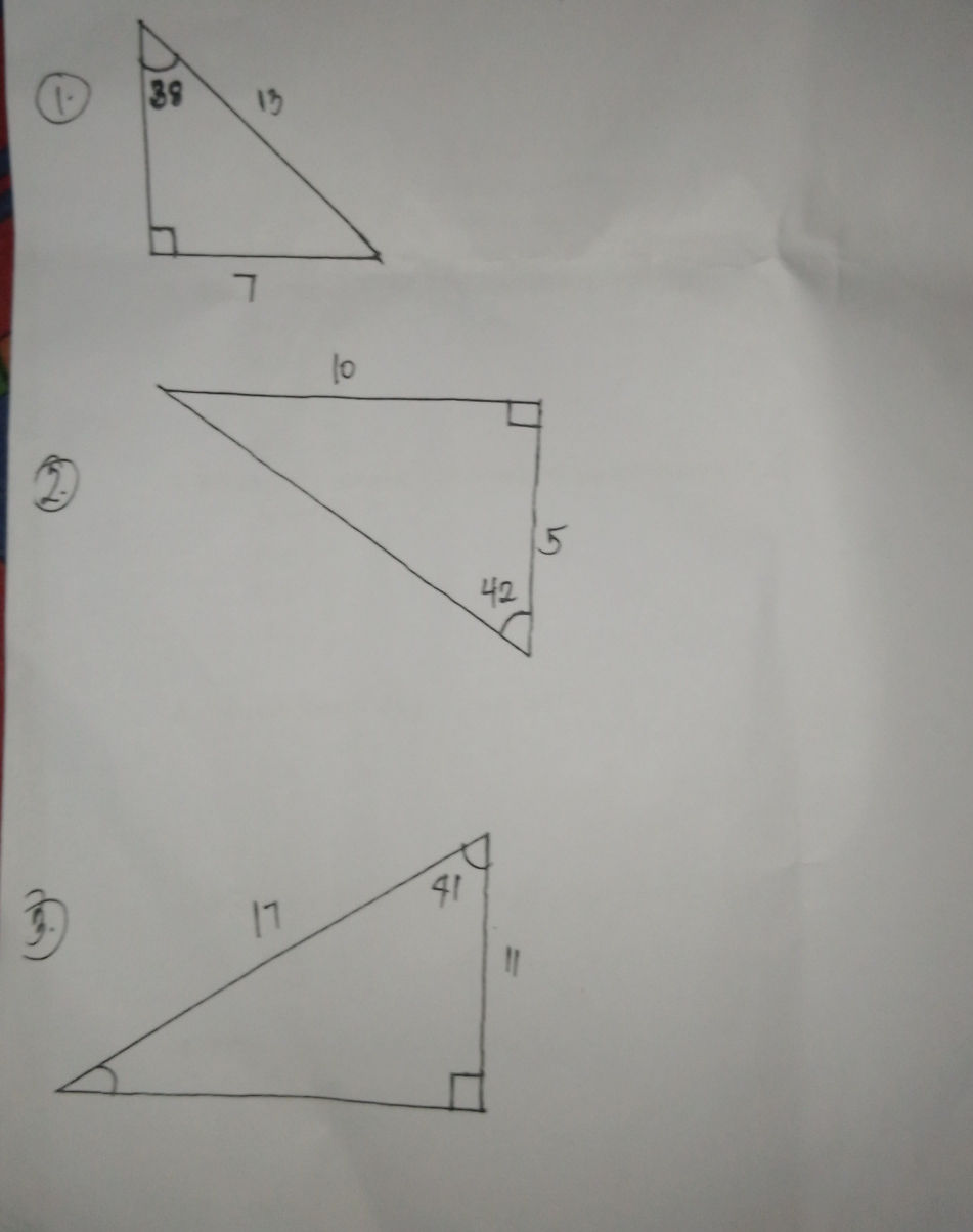 1. A right triangle with an angle of 38 | StudyX