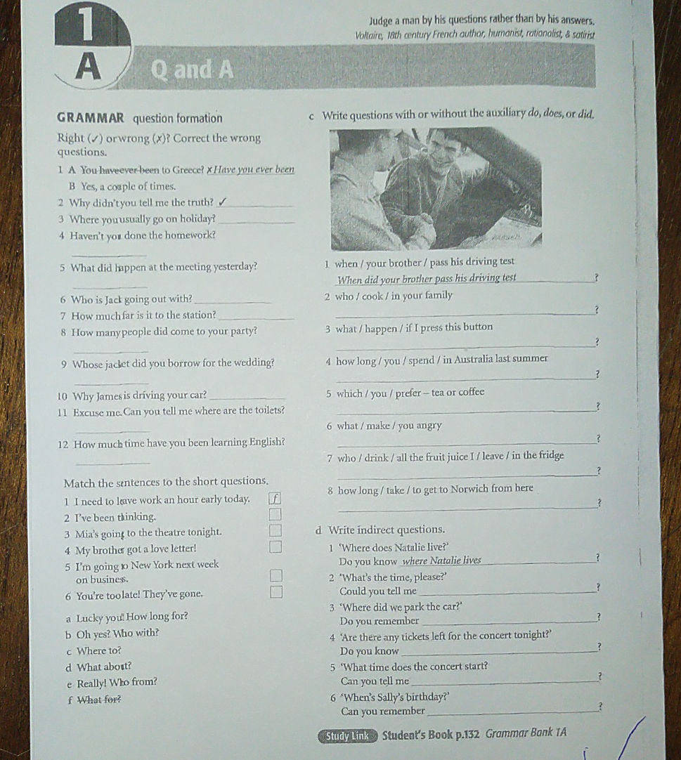 GRAMMAR question formation Right ( ) or | StudyX
