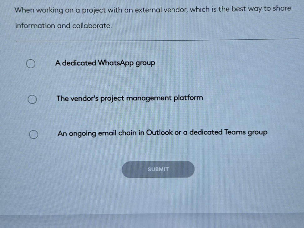 When working on a project with an external | StudyX