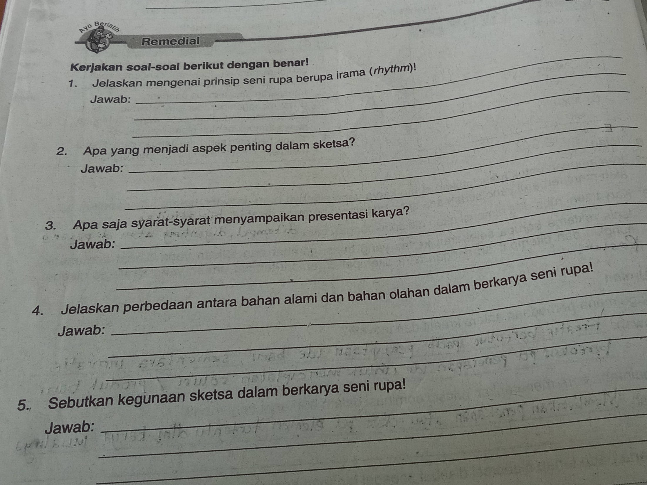 1. Jelaskan mengenai prinsip seni rupa | StudyX