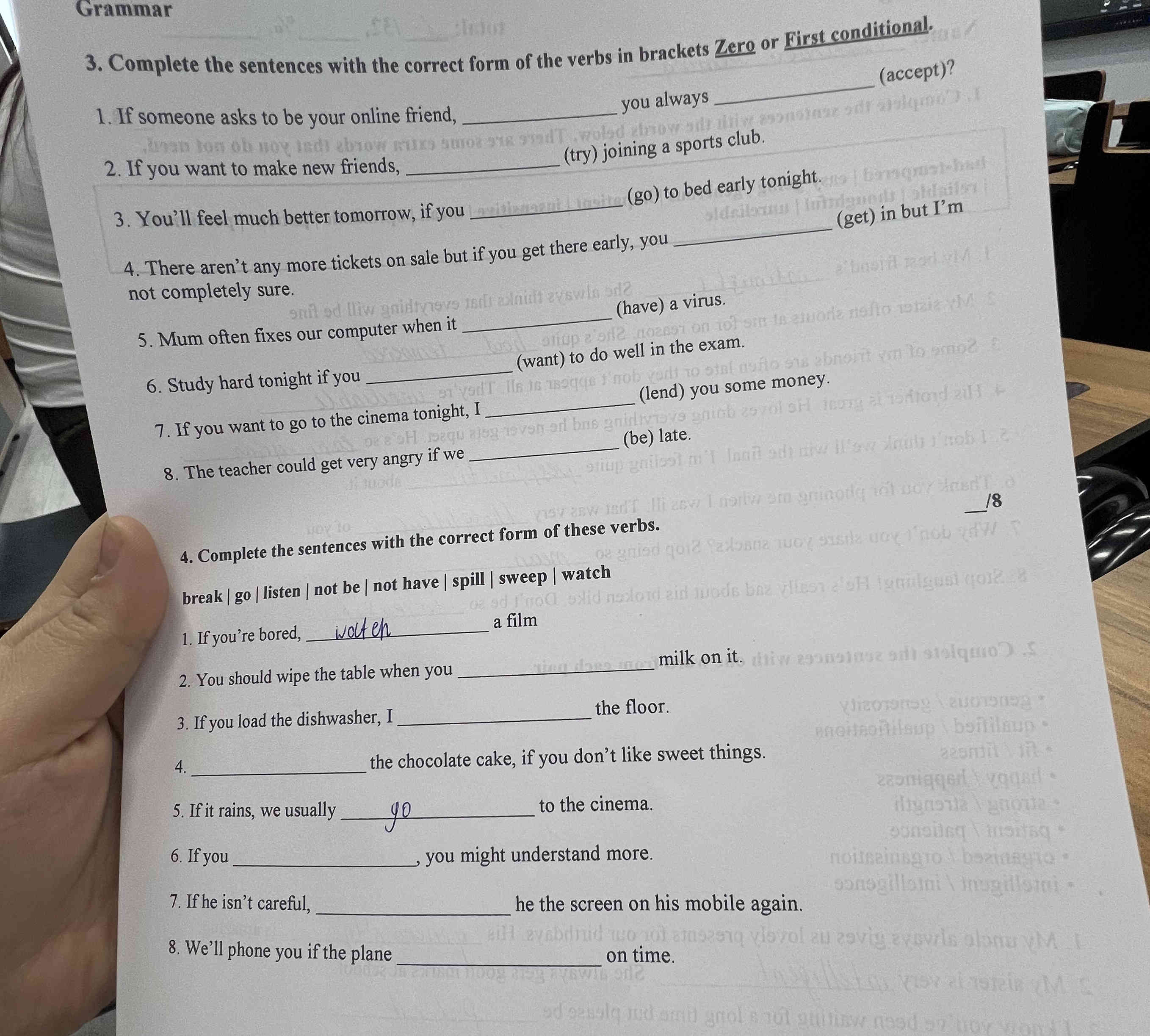 3. Complete the sentences with the correct | StudyX