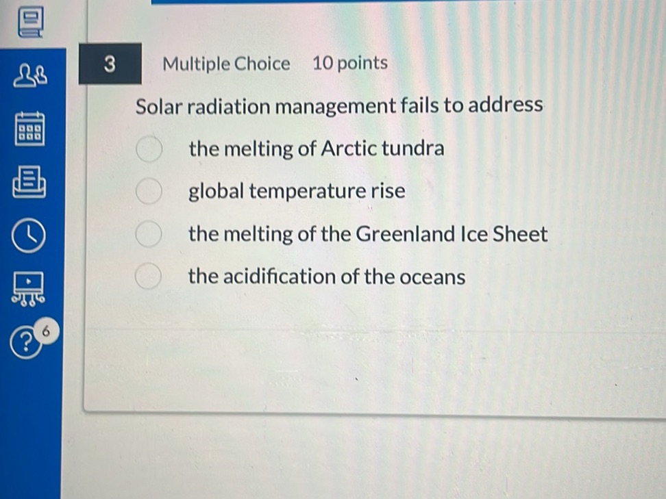 Solar radiation management fails to address | StudyX