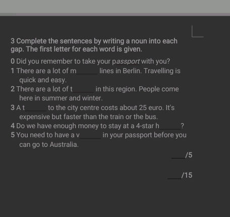 3 Complete the sentences by writing a noun | StudyX