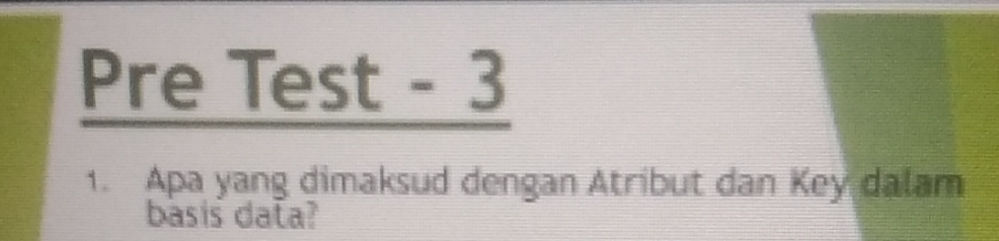 1. Apa yang dimaksud dengan Atribut dan Key | StudyX