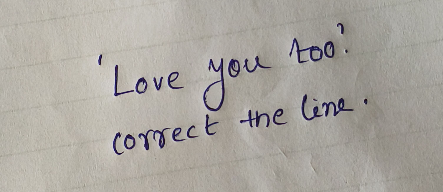 Correcting the phrase 'Love you too' | StudyX