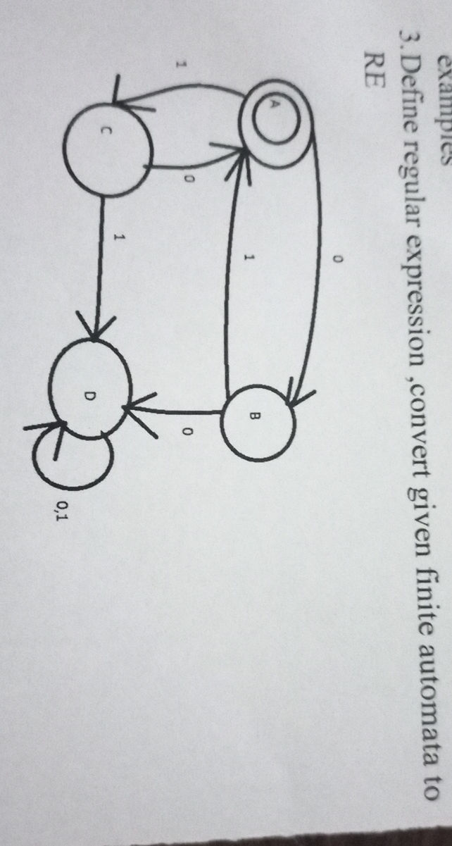 3. Define regular expression, convert given | StudyX