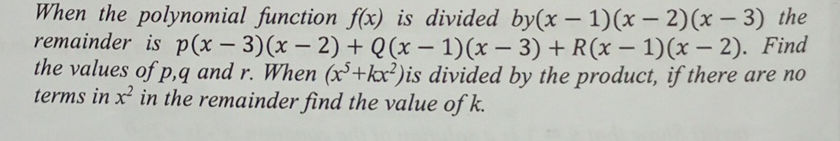 When the polynomial function $f(x)$ is | StudyX
