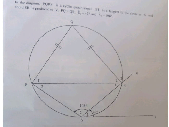 In the diagram, PQRS is a cyclic | StudyX