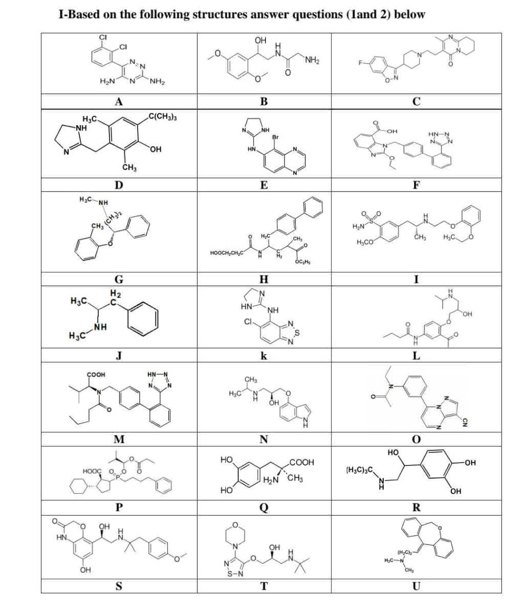 I-Based on the following structures answer | StudyX