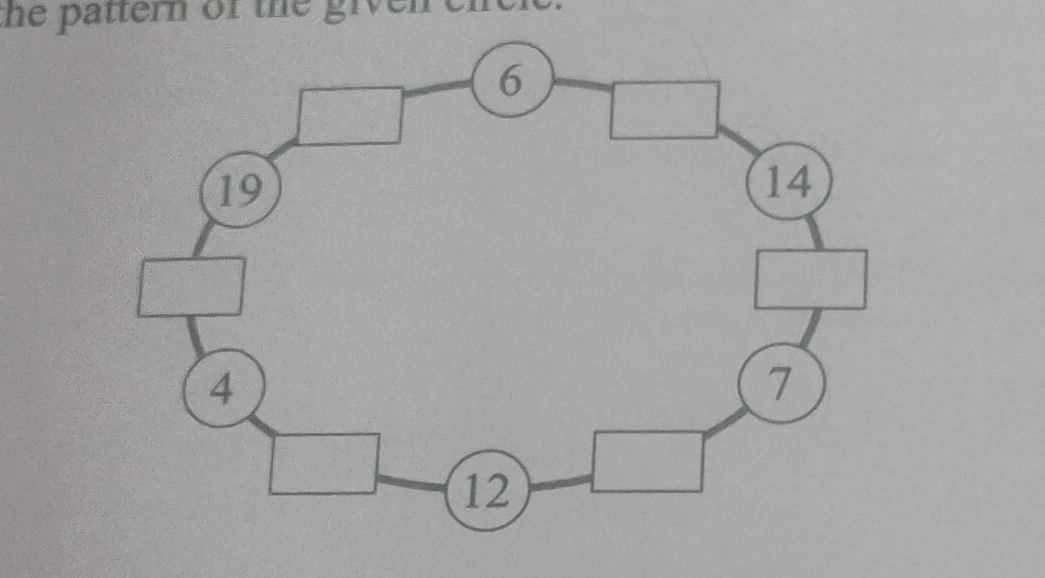 Find the pattern of the given circle. There | StudyX