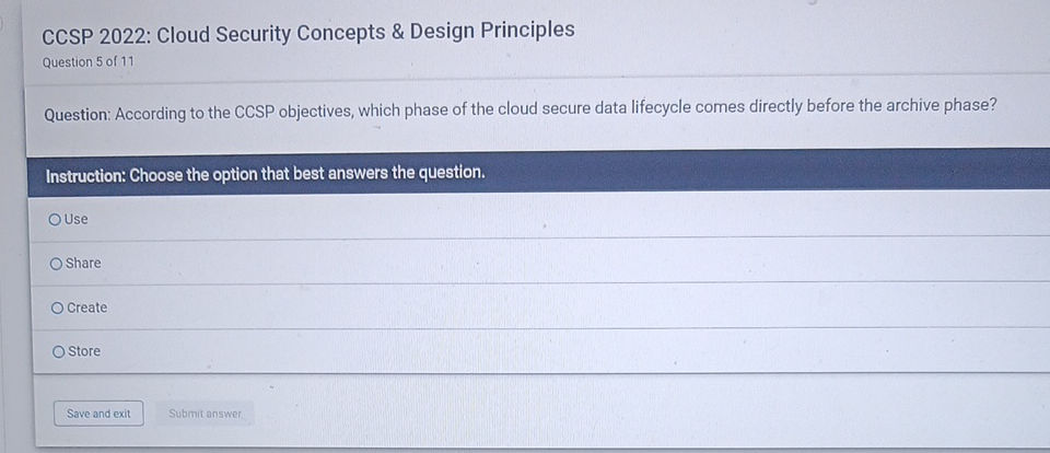 CCSP 2022: Cloud Security Concepts \ Design | StudyX