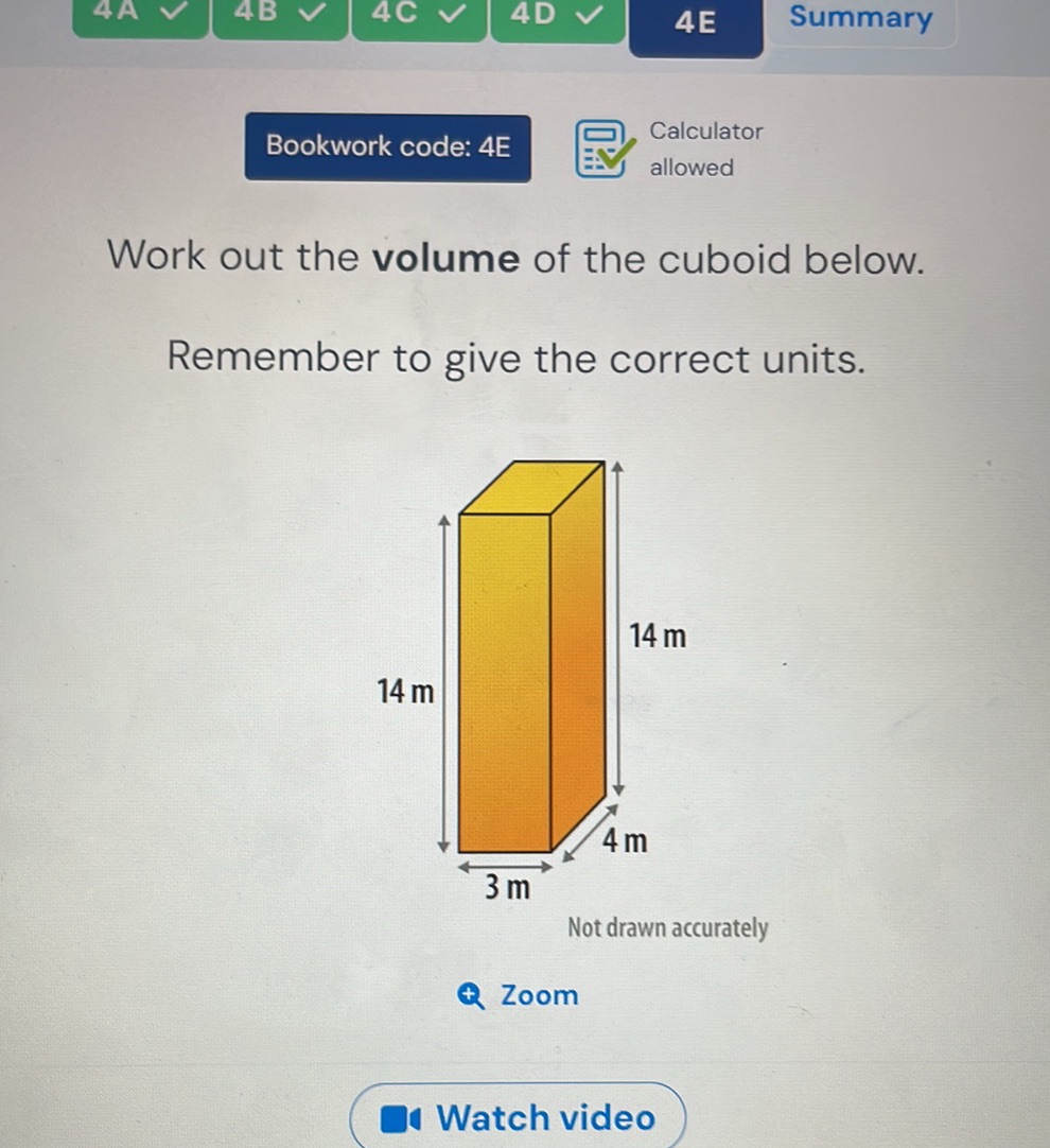 Work out the volume of the cuboid below. | StudyX