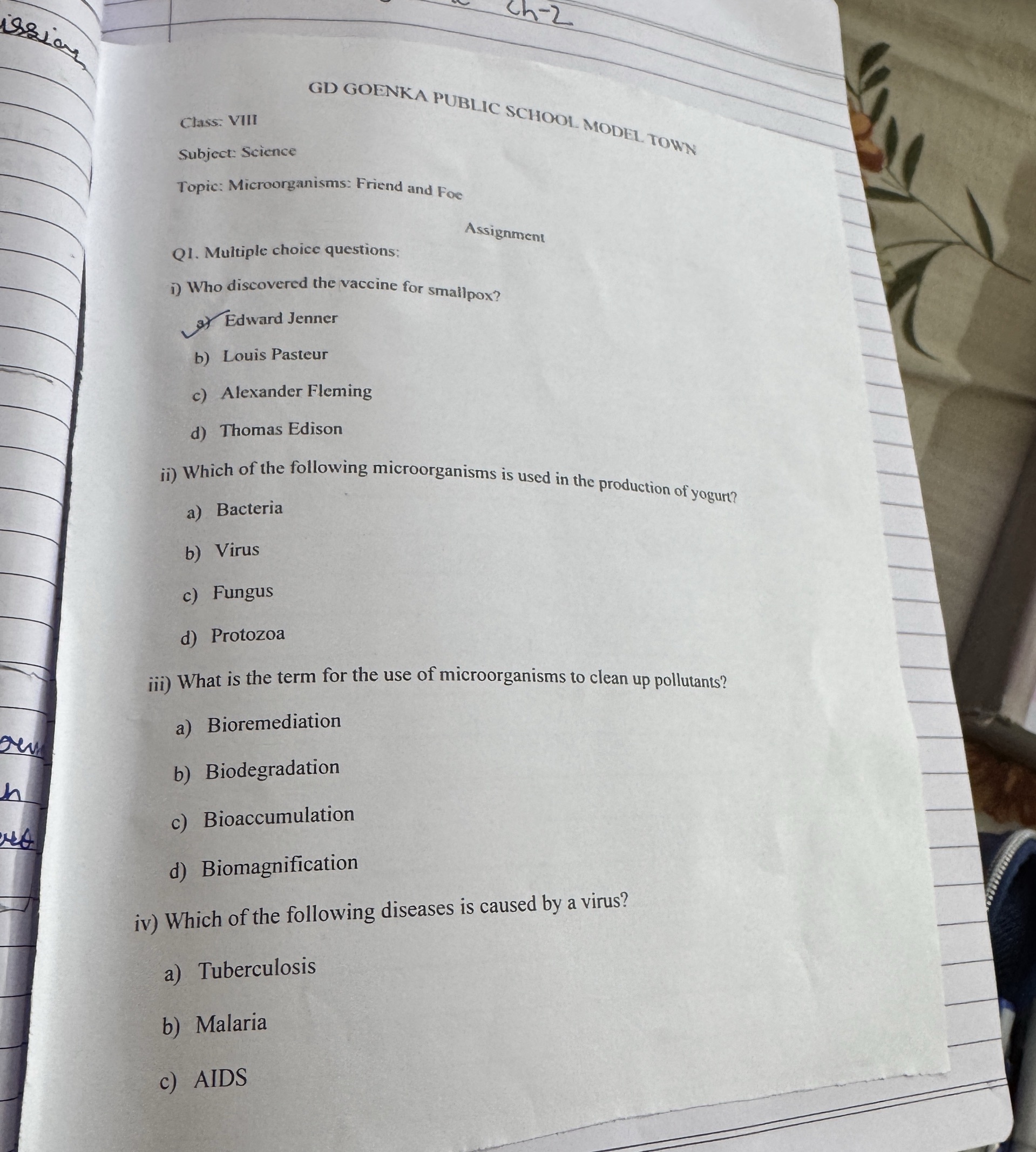 Q1. Multiple choice questions: i) Who | StudyX