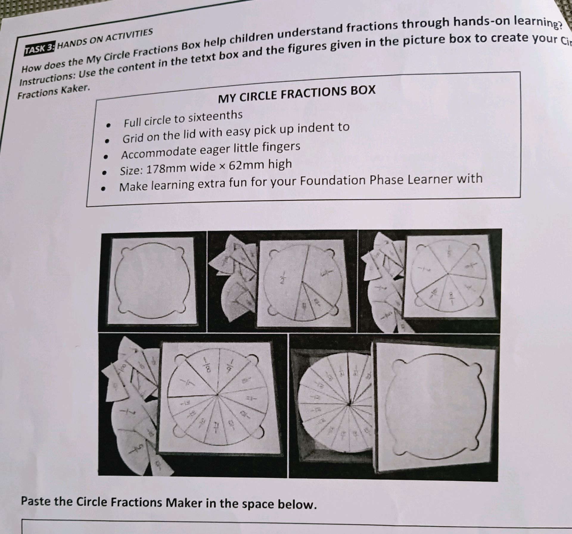 How does the My Circle Fractions Box help | StudyX