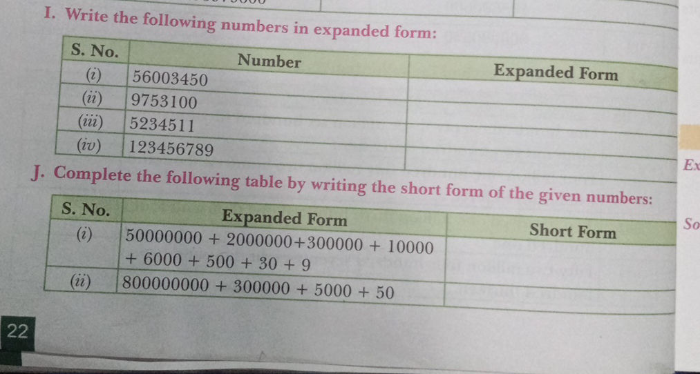 I. Write the following numbers in expanded | StudyX