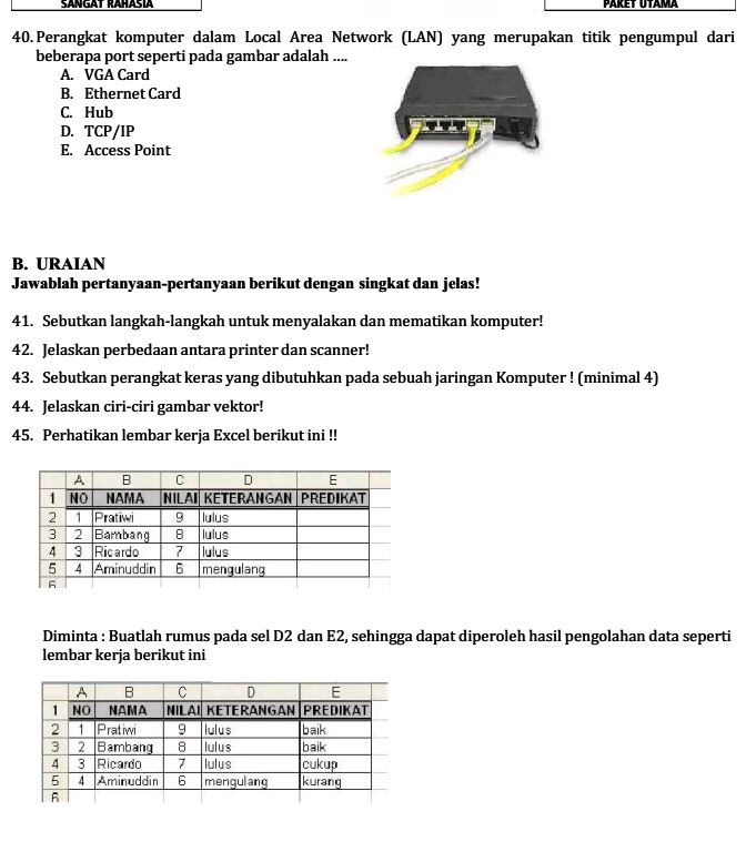 40. Perangkat komputer dalam Local Area | StudyX