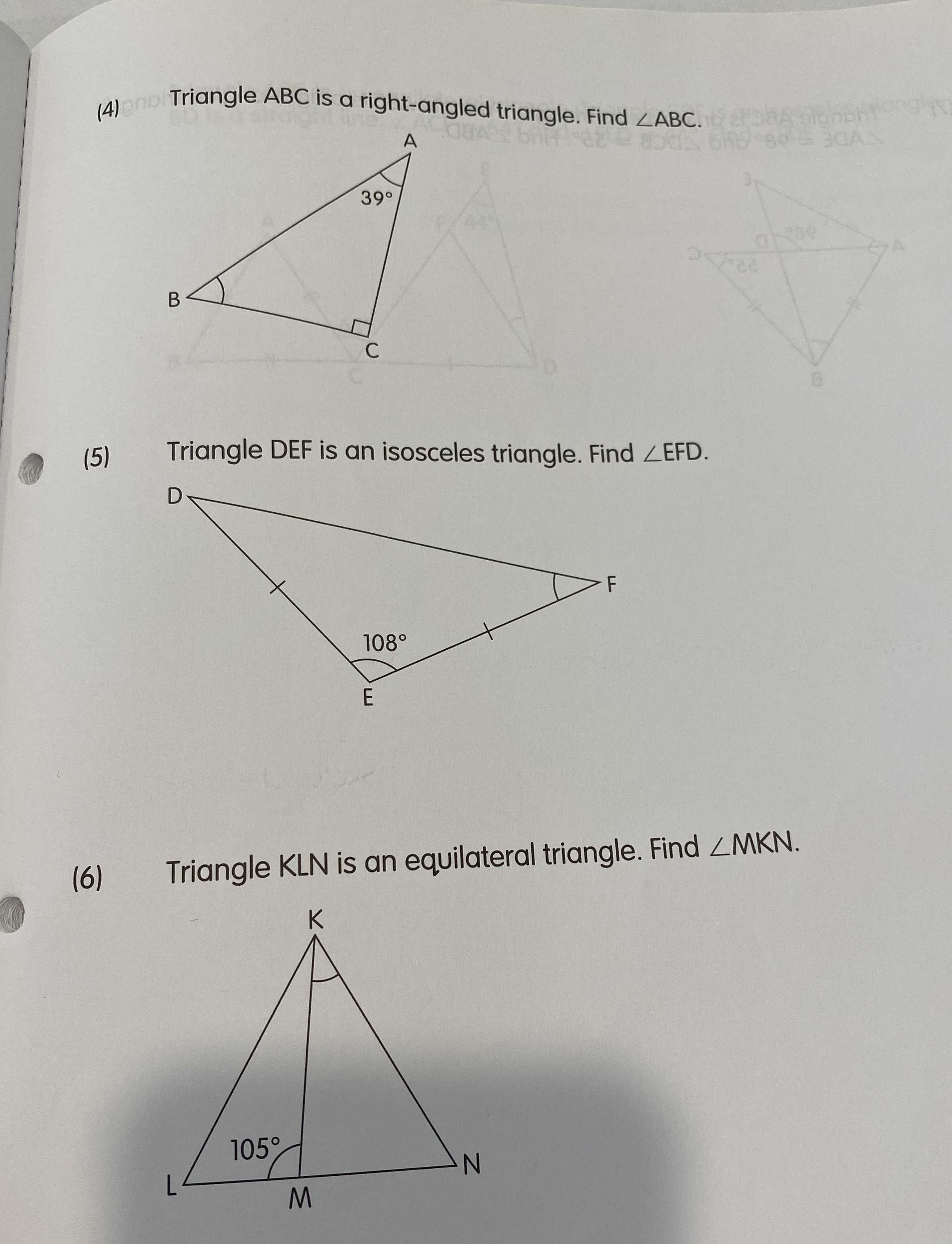 (4) Triangle ABC is a right-angled triangle. | StudyX