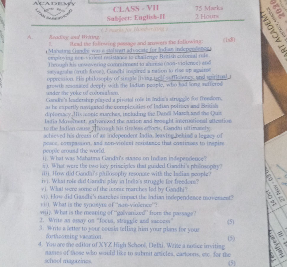 1. Read the following passage and answers | StudyX