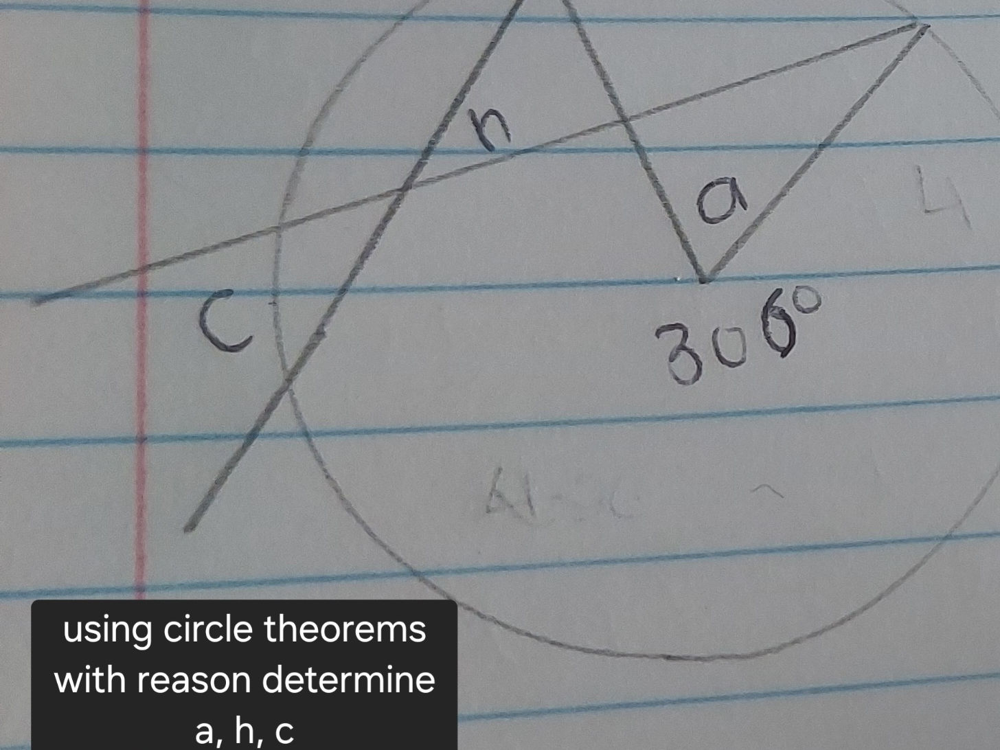 using circle theorems with reason determine | StudyX