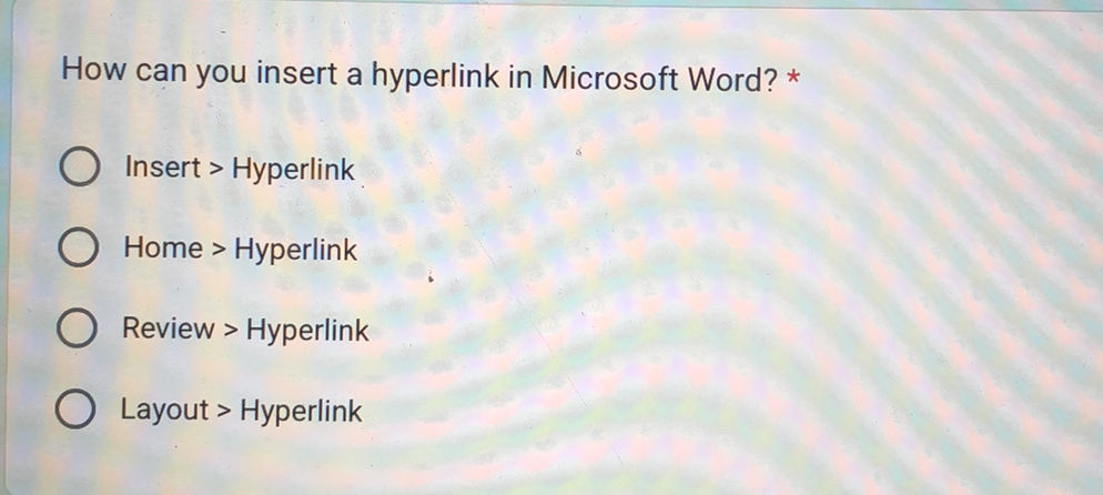 How can you insert a hyperlink in Microsoft | StudyX