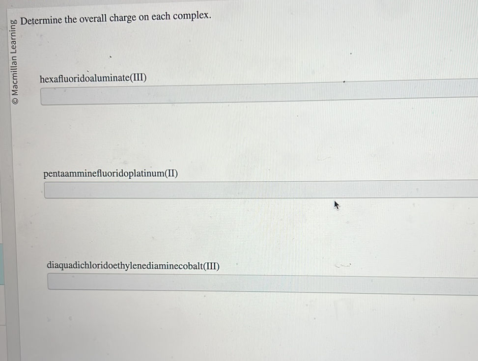 Determine the overall charge on each | StudyX