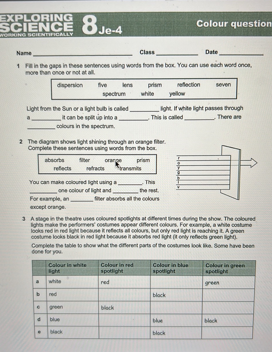 1 Fill in the gaps in these sentences using | StudyX