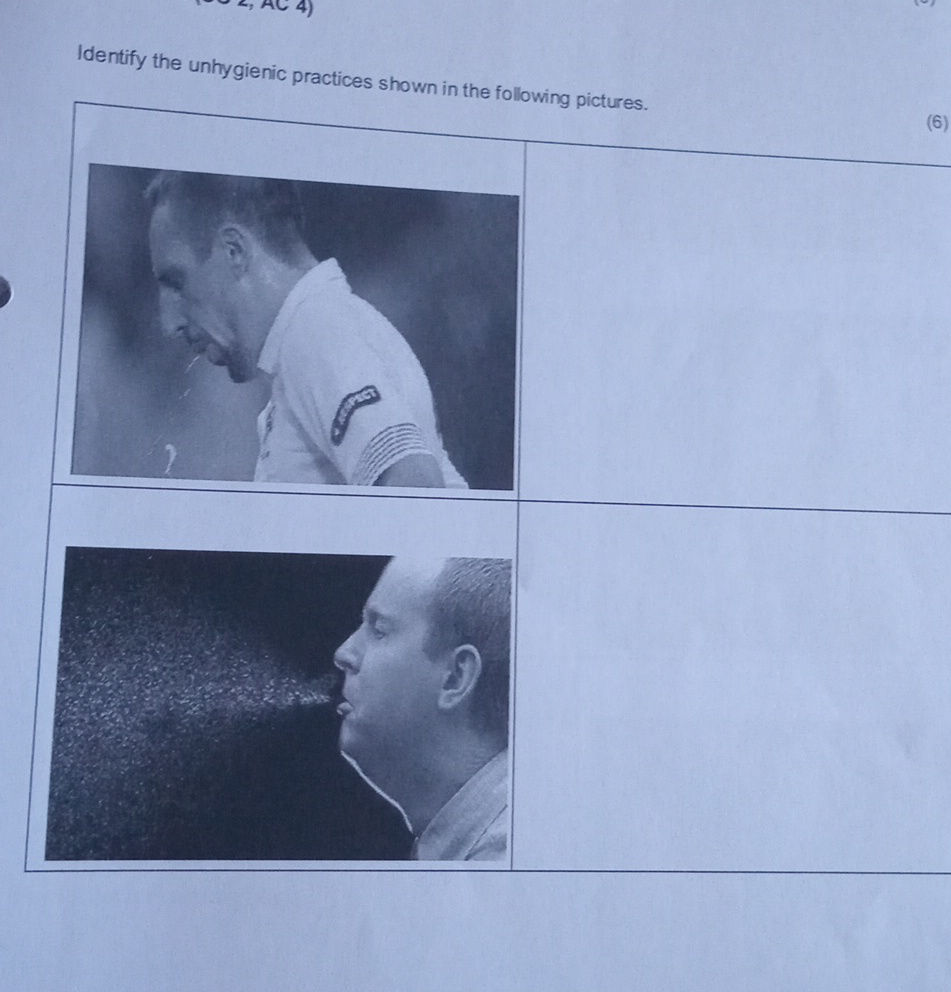 Identify the unhygienic practices shown in | StudyX